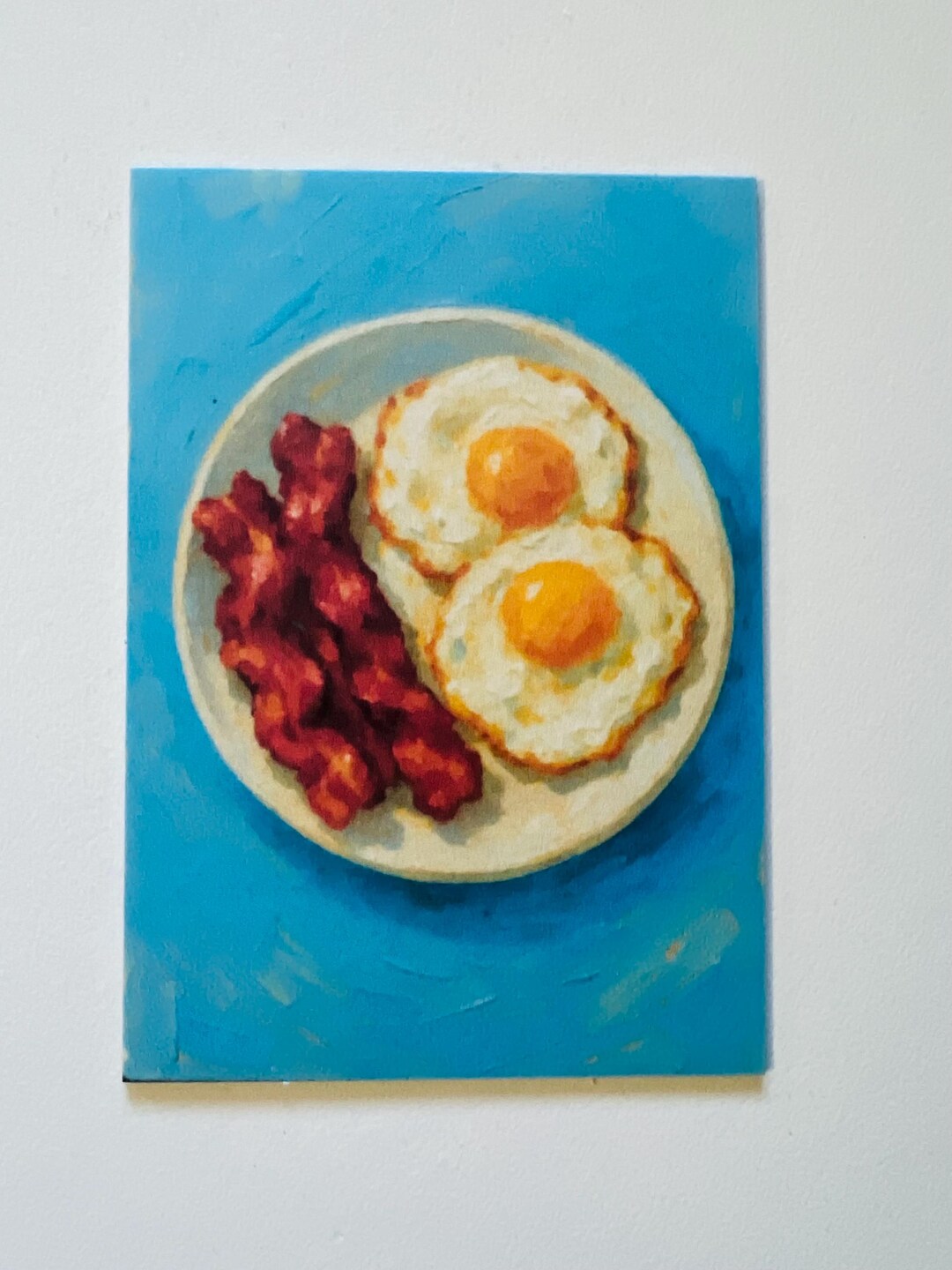 Bacon and Eggs Magnet: ACEO Mini Art Print, Breakfast Decor - Etsy