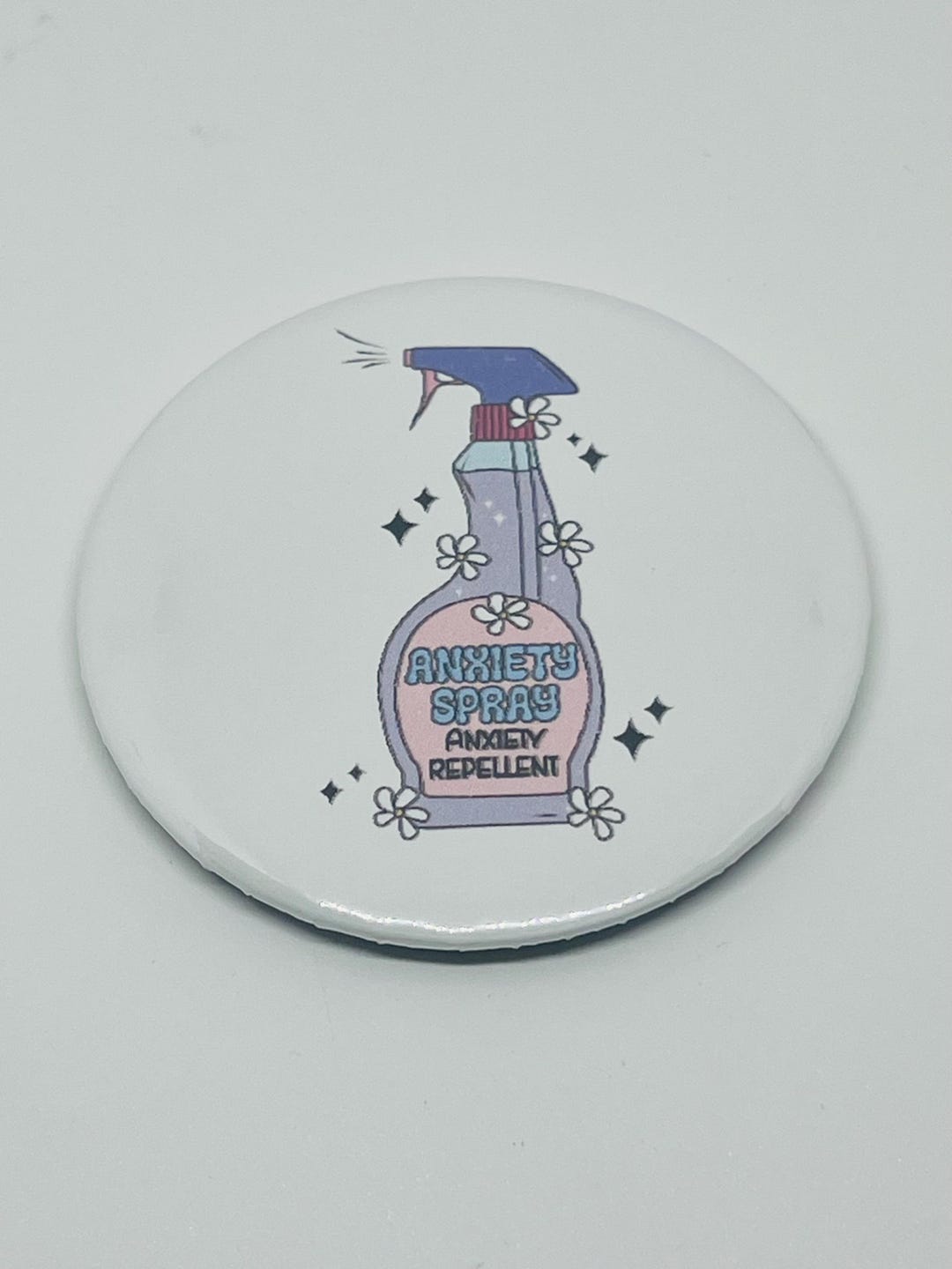 Anxiety Spray 2.95 Round Funny Fridge Magnet Anxiety Repellent Humor ...