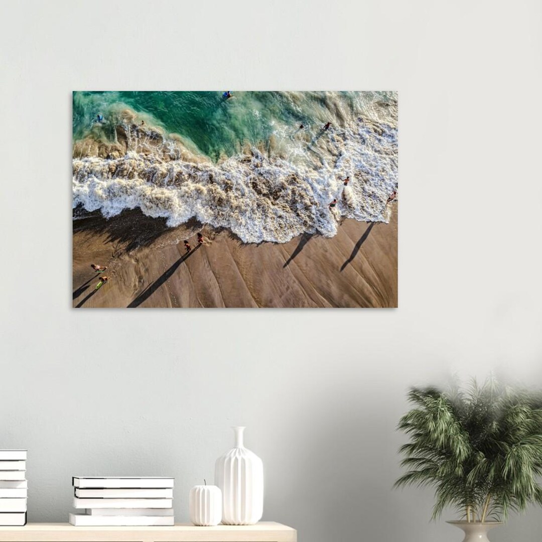 Vibrant Hawaiian Beach, Crystal Blue Waves Crashing on A Sandy ...