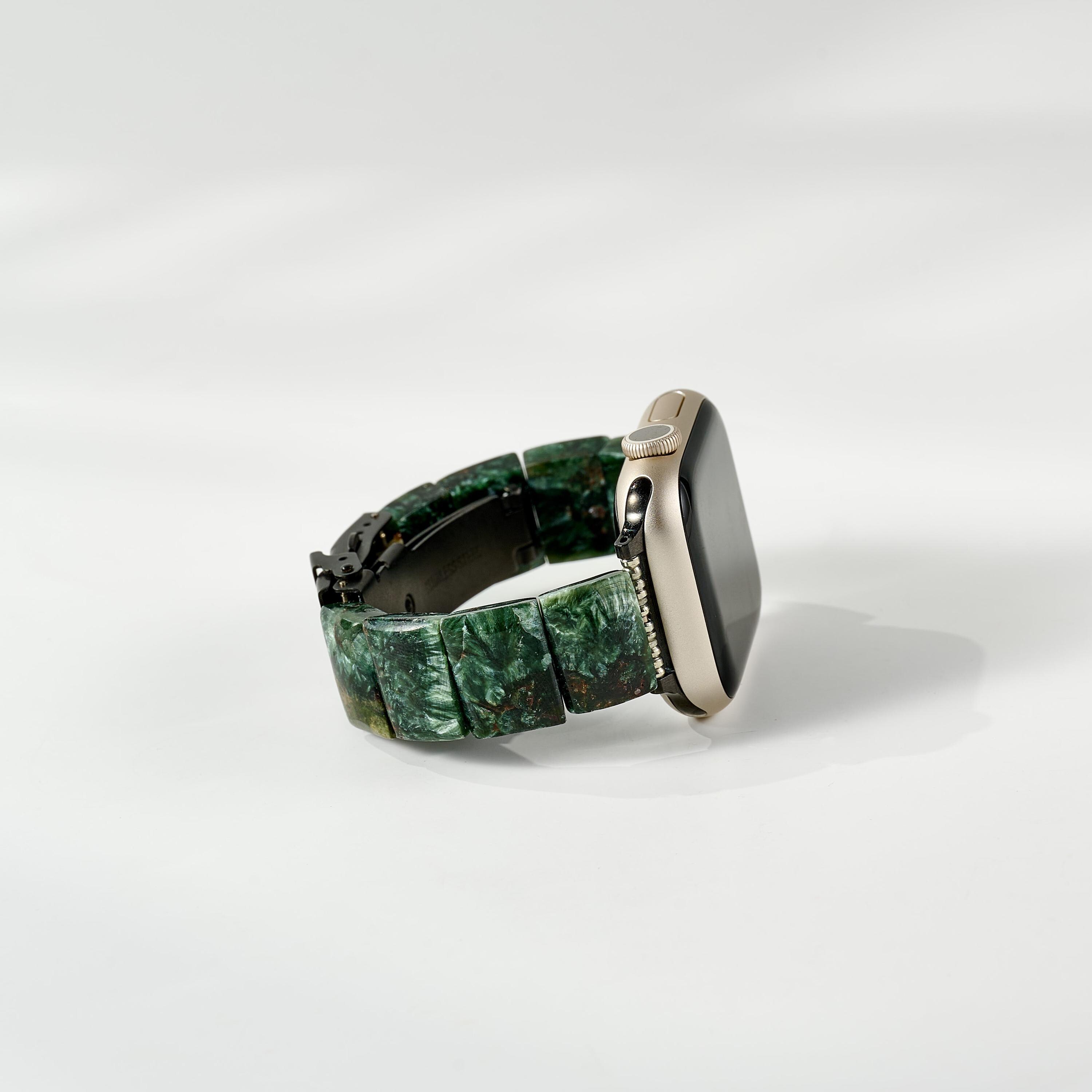 Seraphinite Crystal Watch Band | Natural Gemstone Watch Strap | Healing ...