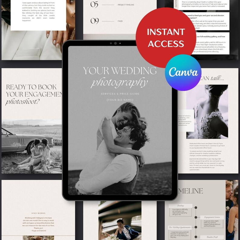 Wedding Photography Client Onboarding Kit, Canva Template, Welcome ...