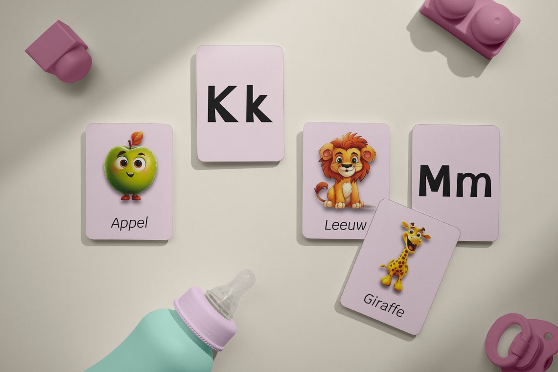 Cheerful Alphabet Flashcards - Colorful Learning - Printable PDF Cards ...