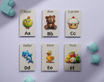 Cheerful Alphabet Flashcards - Colorful Learning - Printable PDF Cards ...