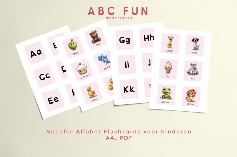 Cheerful Alphabet Flashcards - Colorful Learning - Printable PDF Cards ...