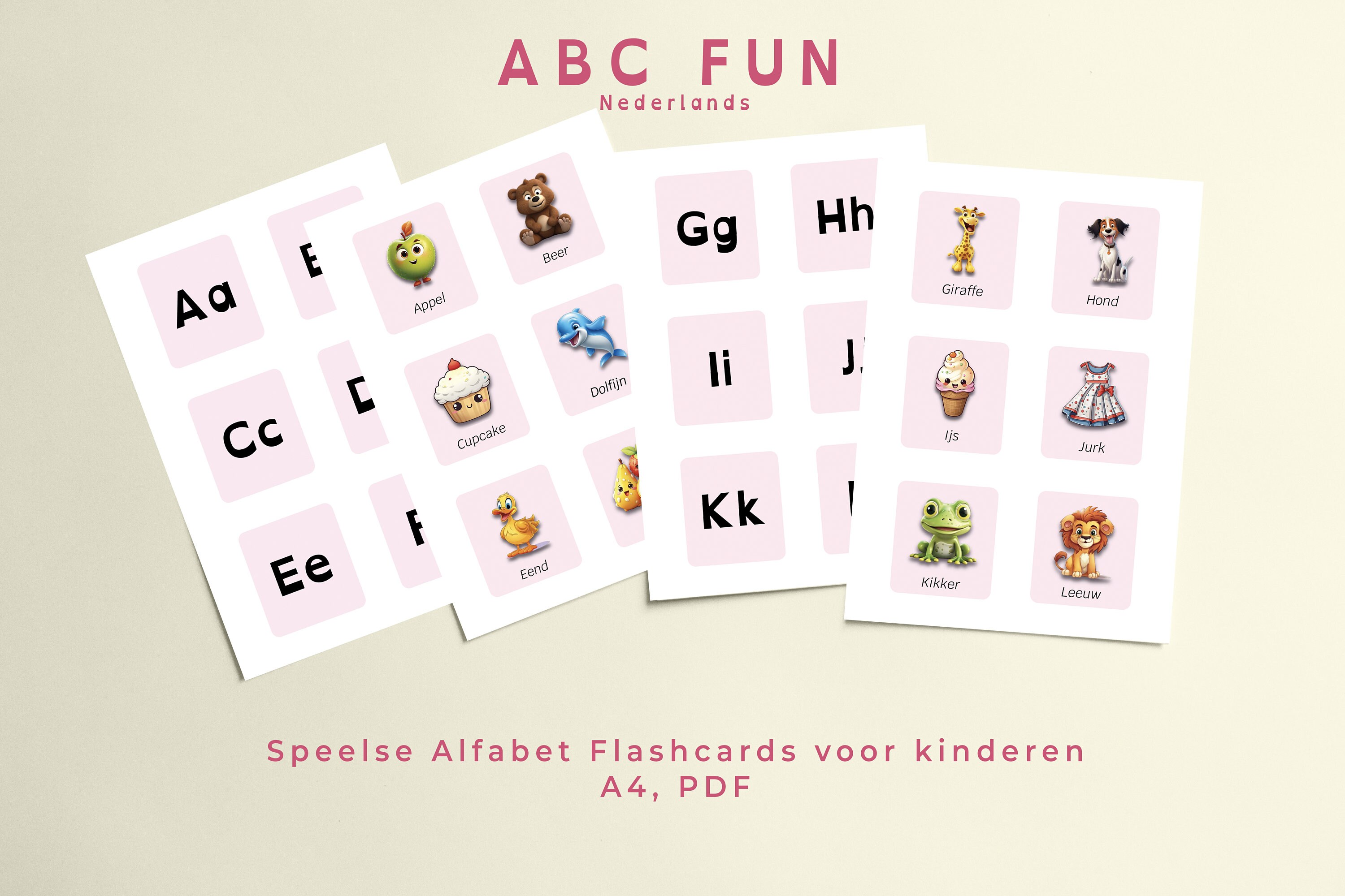 Cheerful Alphabet Flashcards - Colorful Learning - Printable PDF Cards ...