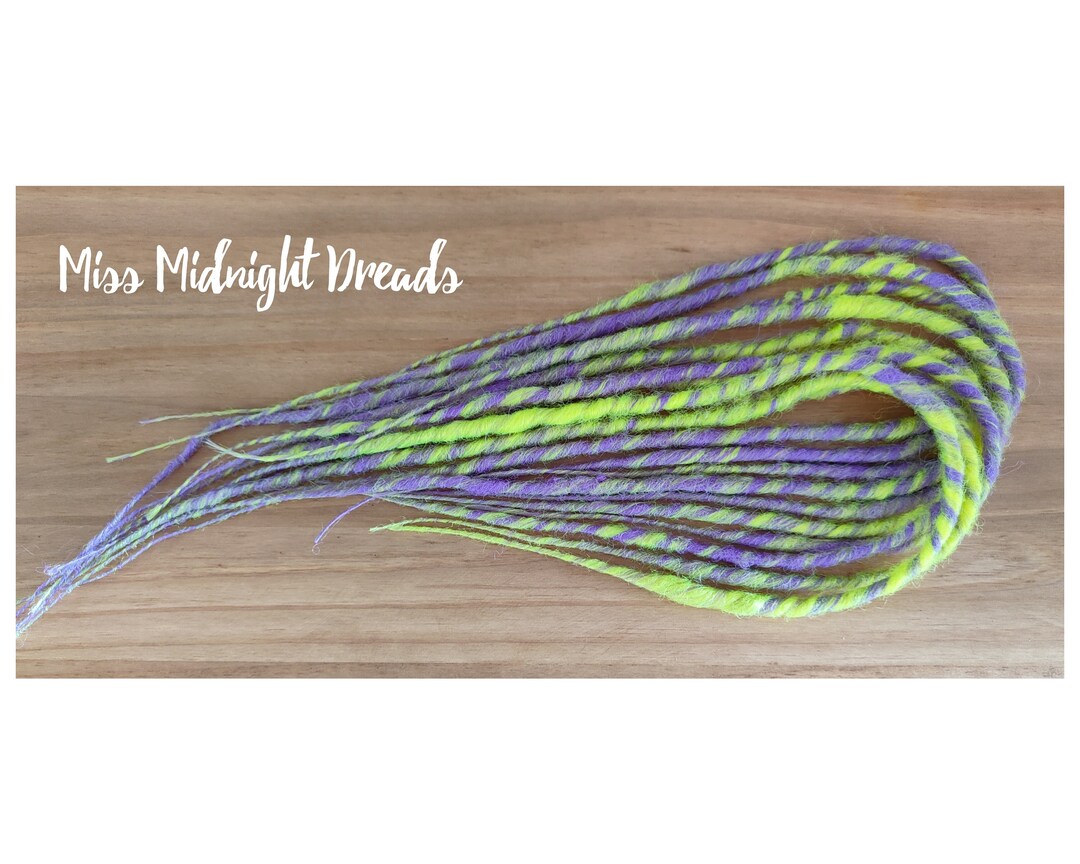 Dreadlock Install 10 Double Ended Dreads Neon Yellow and Lilac ...