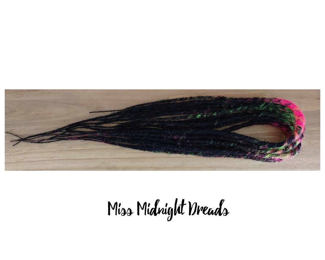 Dreadlock Install 9 Double Ended Dreads Neon Pink, Yellow and Black ...