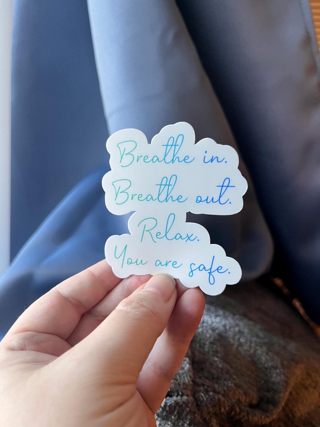 Breathe in Breathe Out Vinyl Sticker: Mental Health Reminder - Etsy
