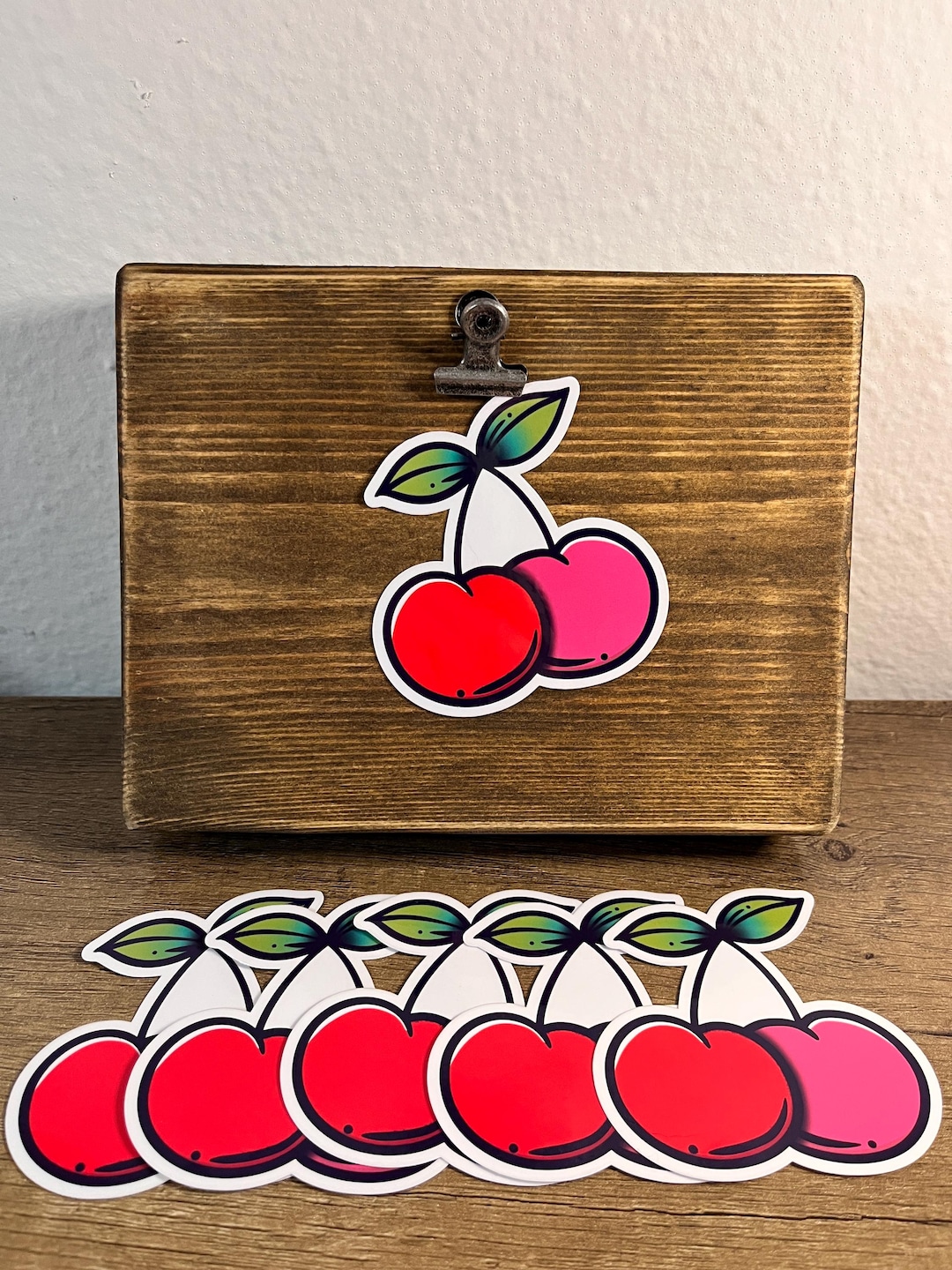 Vibrant Bright Cherries Vinyl Sticker | Available in Soft Matte or ...