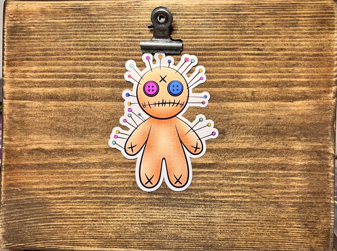 Colorful Voodoo Magic Doll Vinyl Sticker | Available in Soft Matte or ...