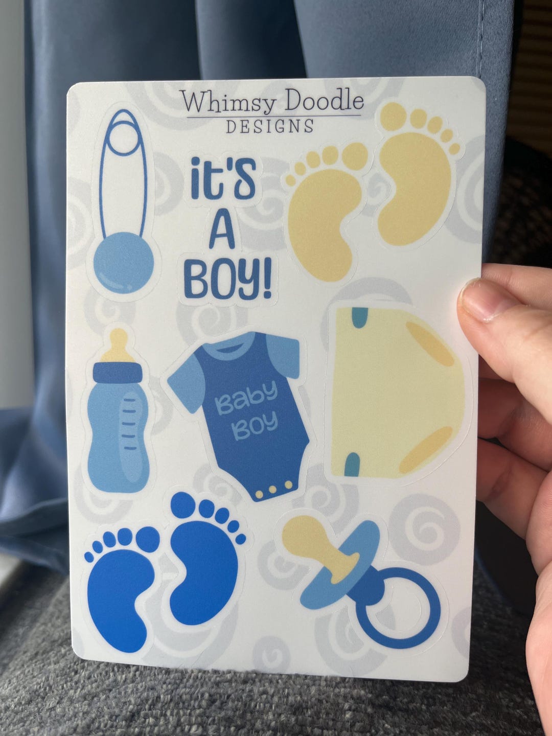 It’s A Boy! Baby Boy Newborn Vinyl Sticker Sheet | Available in Soft ...