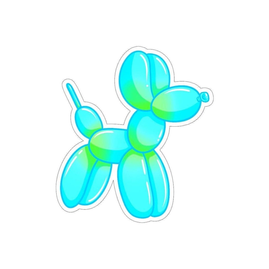 Colorful Cute Balloon Dog Vinyl Sticker | Available in Matte and Glossy ...