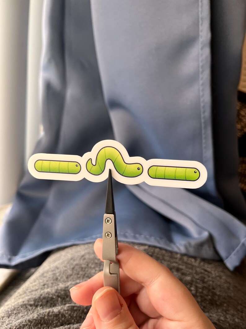Cute Little Inchworm Caterpillar Critter Vinyl Sticker | Available in ...
