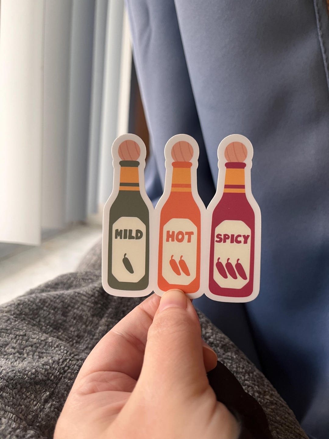 Hot Sauce Sticker - Spicy Hot Sauce Bottle Vinyl Sticker - Matte or ...