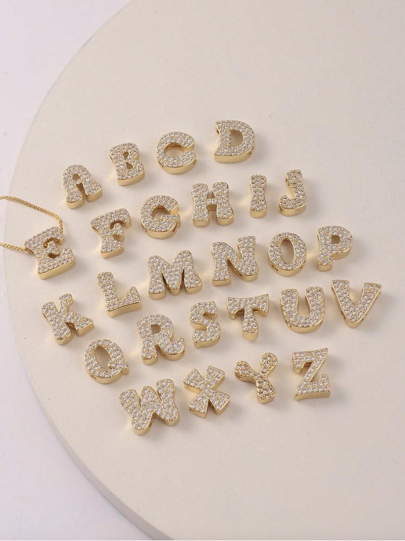 Personalized 3D Diamond Bubble Letter Name Bracelet • Adjustable Y2K ...