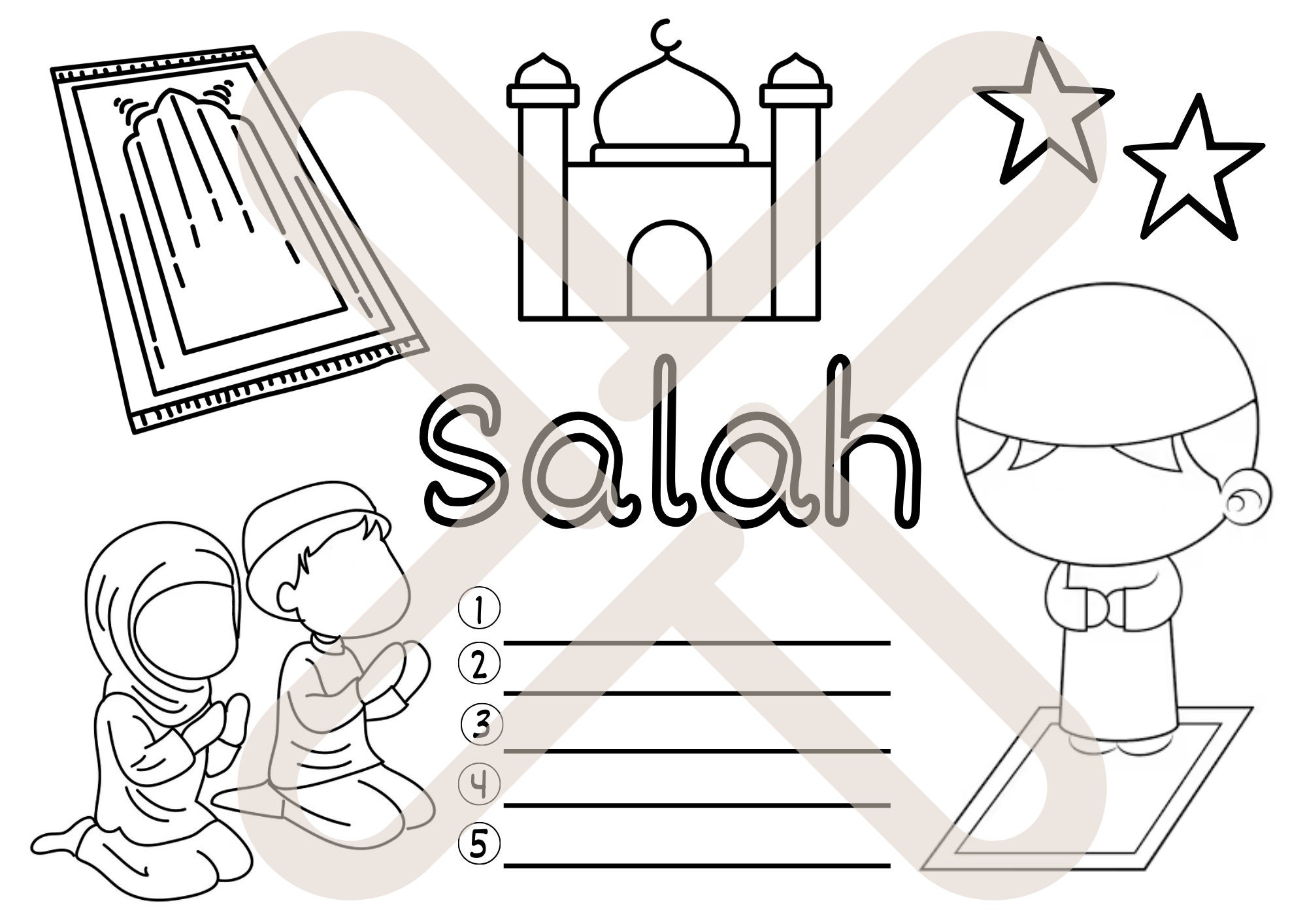The Five Pillars of Islam Colouring Pages, Easy Kids Colouring ...