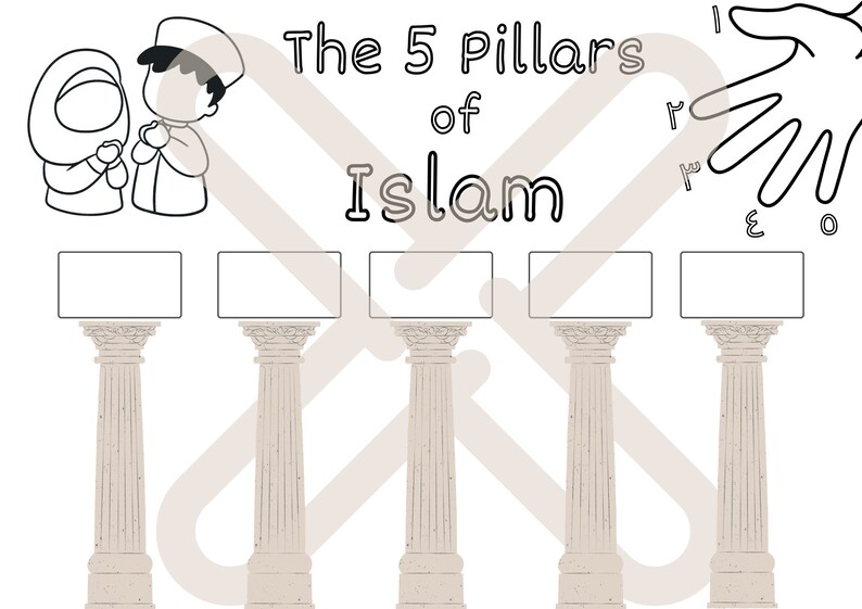 The Five Pillars of Islam Colouring Pages, Easy Kids Colouring ...