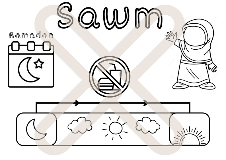 The Five Pillars of Islam Colouring Pages, Easy Kids Colouring ...