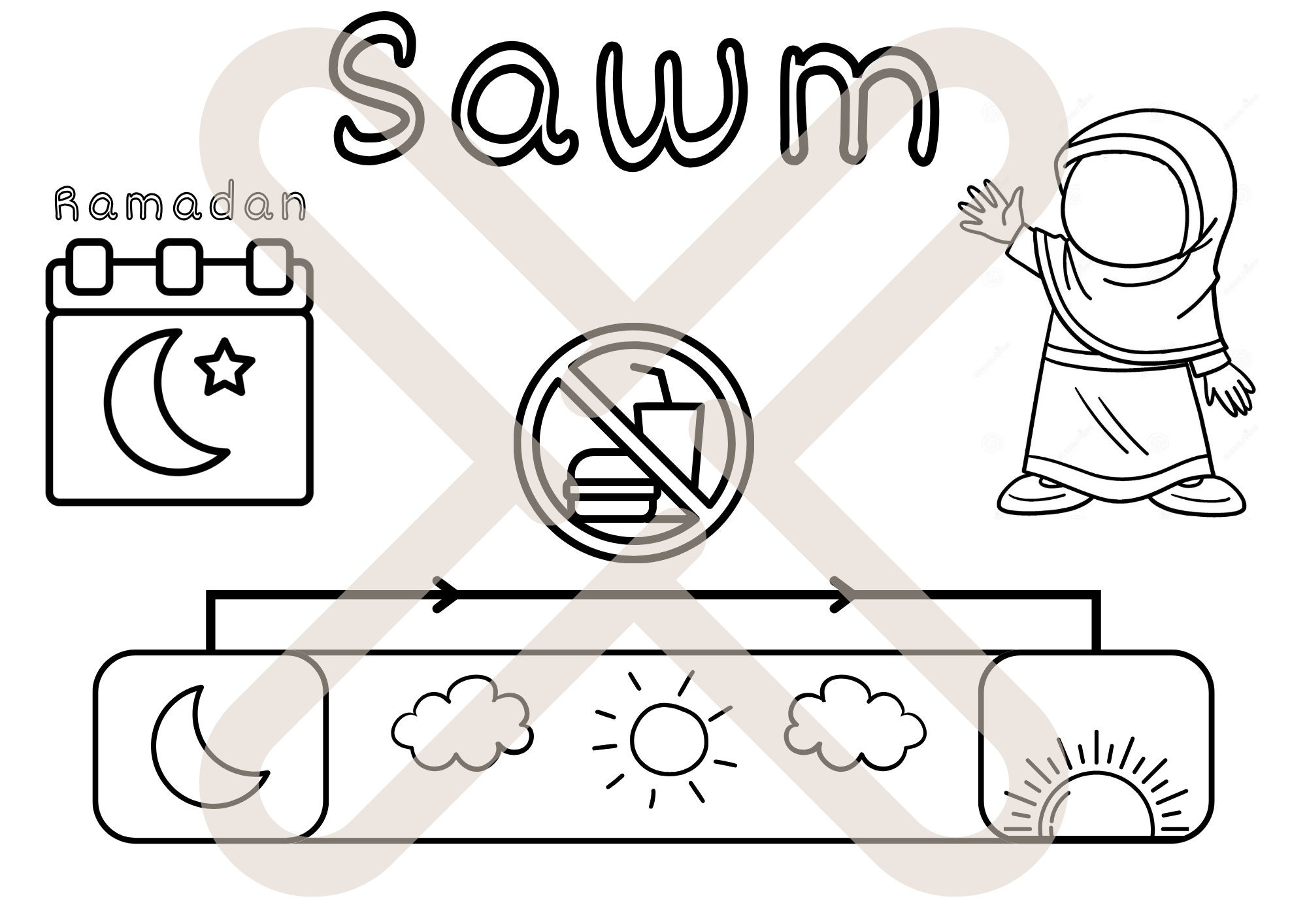 The Five Pillars of Islam Colouring Pages, Easy Kids Colouring ...