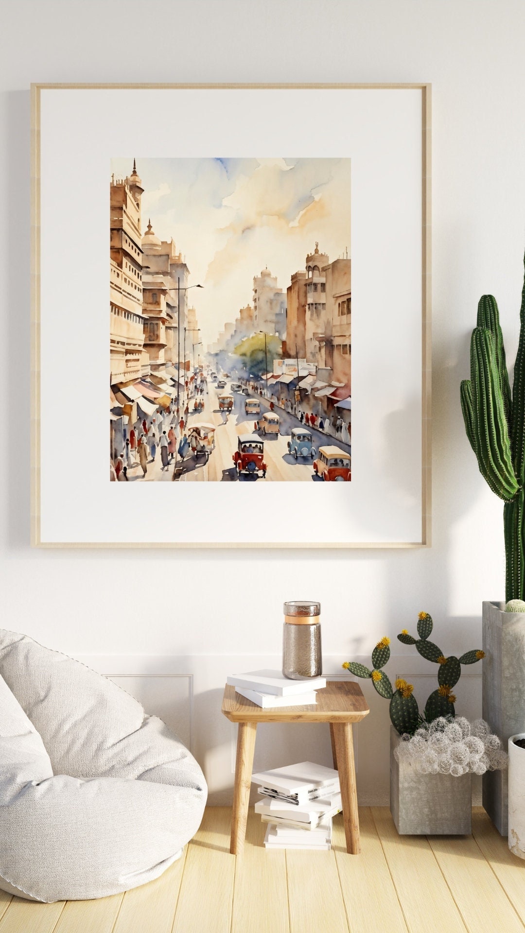 Karachi Watercolor Painting | Wall Artwork Pakistan | Travel Gift ...