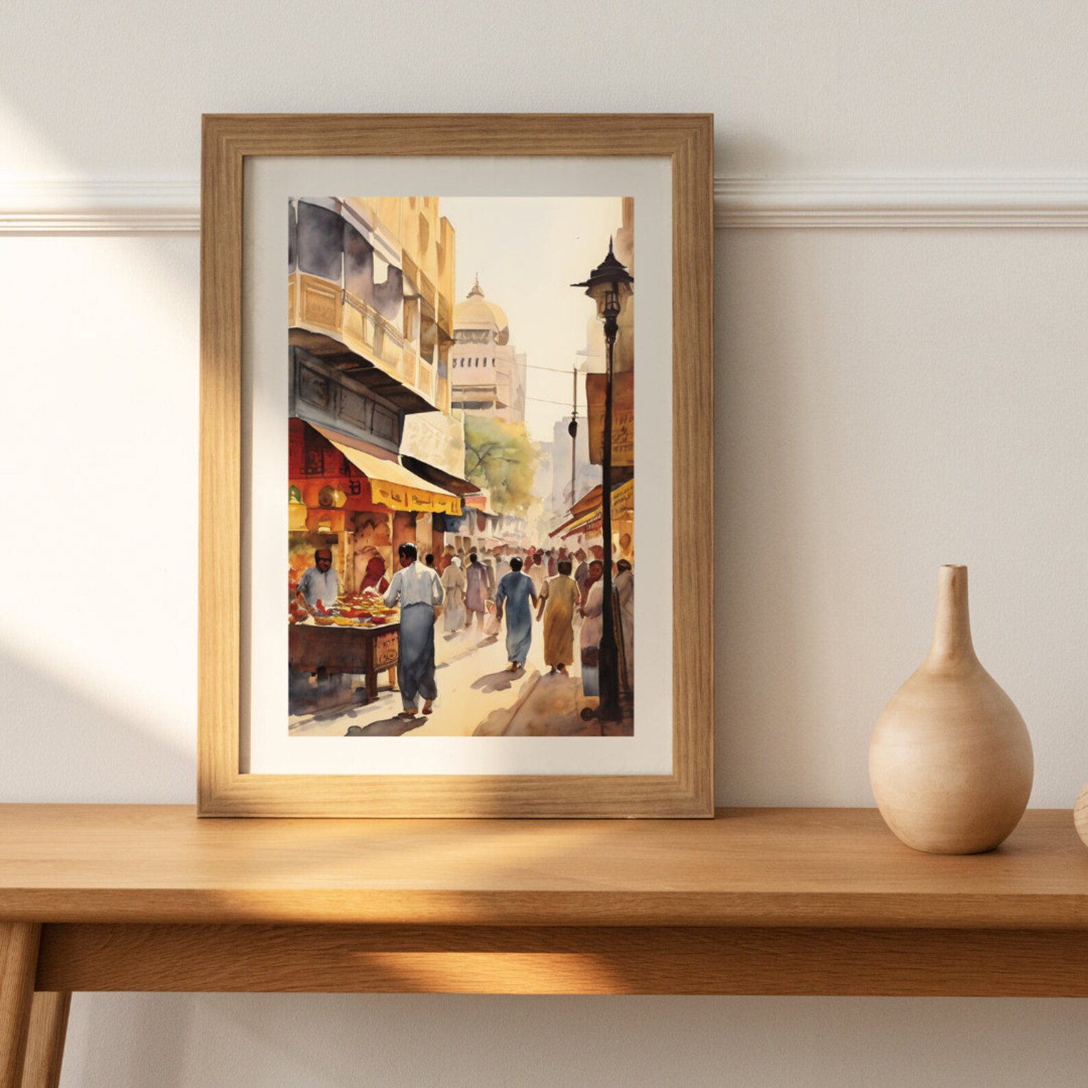 Karachi Watercolor Painting | Wall Artwork Pakistan | Travel Gift ...
