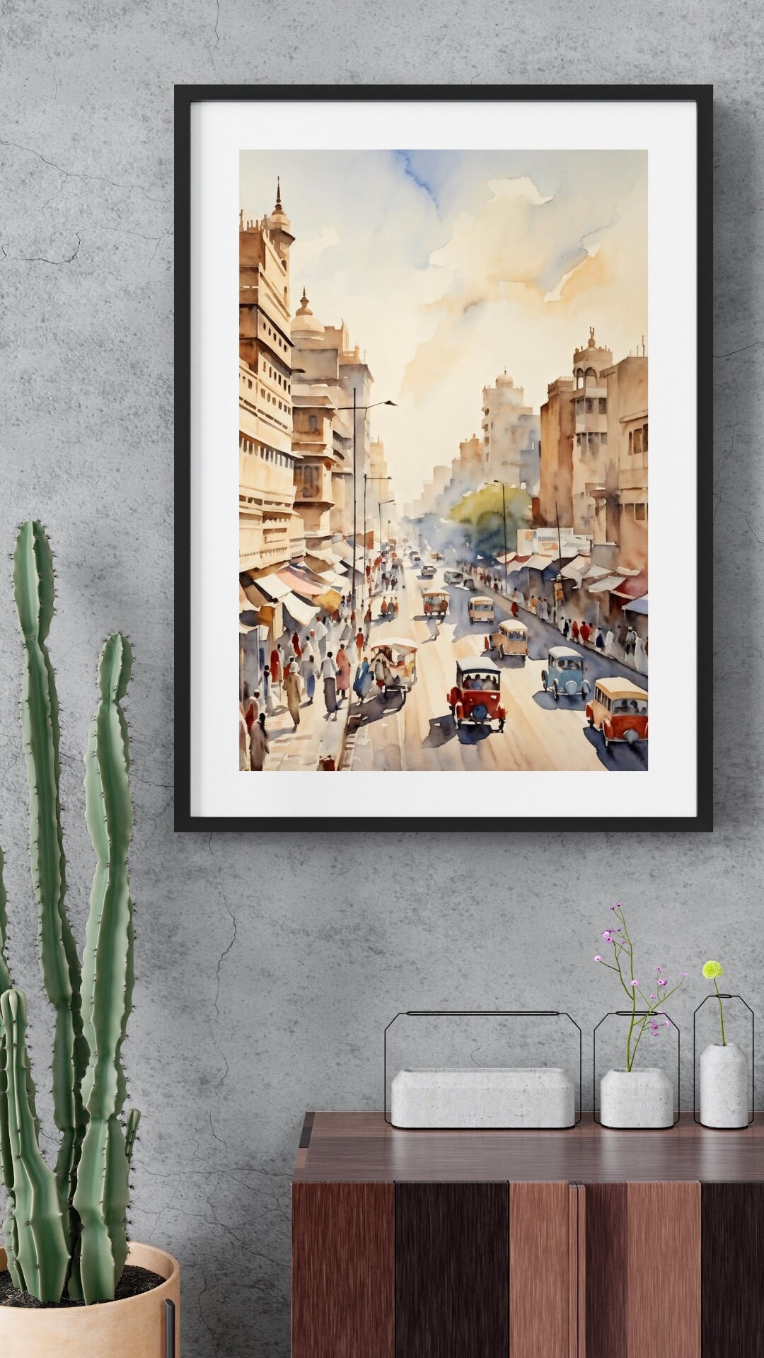Karachi Watercolor Painting Wall Artwork Pakistan Travel Gift Pakistani ...