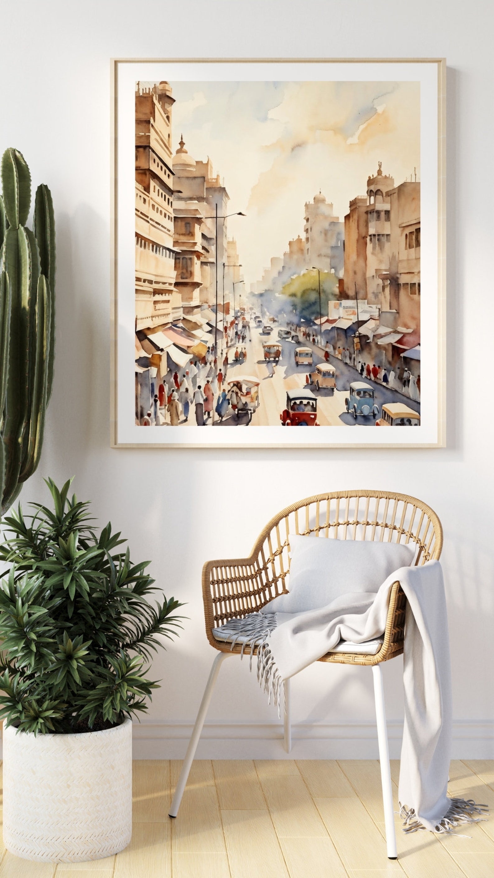 Karachi Watercolor Painting Wall Artwork Pakistan Travel Gift Pakistani ...