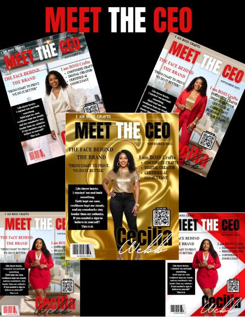 Meet the CEO Magazine Template | Canva Editable Business Magazine ...