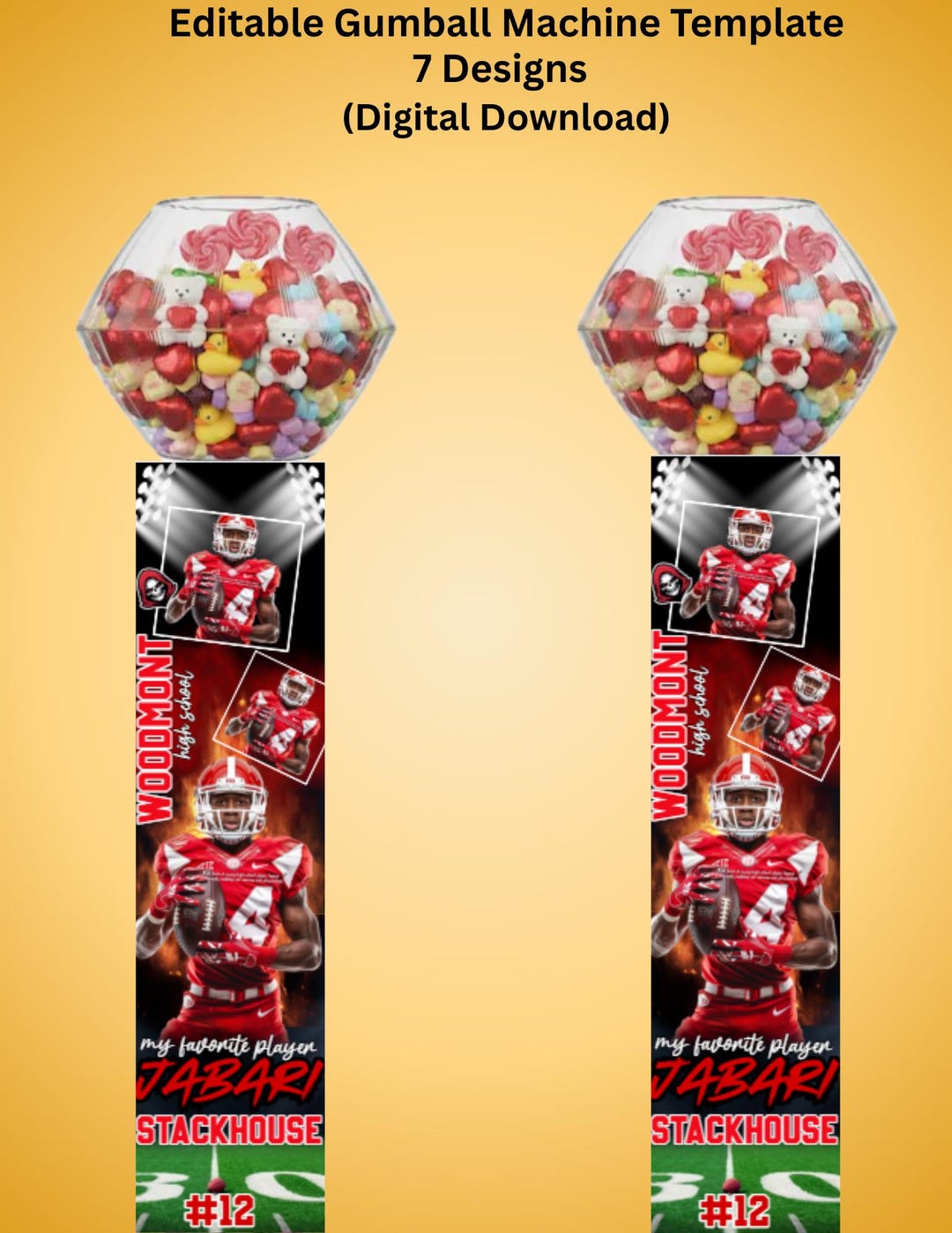 Editable Gumball Machine Wrap Template: 7 Different Designs (digital ...