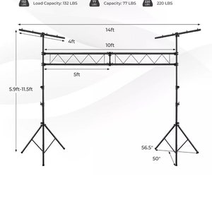 11.5 Portable Lighting Truss System Heavy Duty Metal Pro Audio DJ Light ...