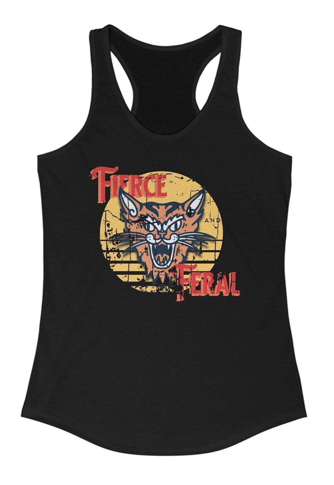 Wildcat Fierce and Feral Women's Tank, Vintage Inspired Shirt, Retro T ...
