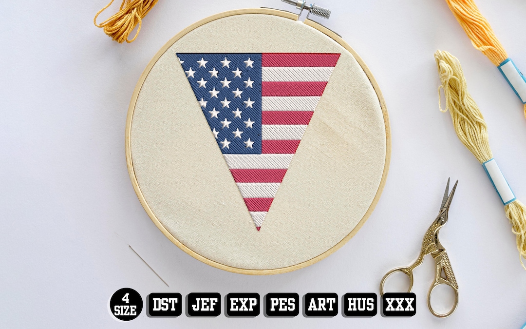 USA Flag Embroidery Design for Independence and Patriot Day, Embroidery ...
