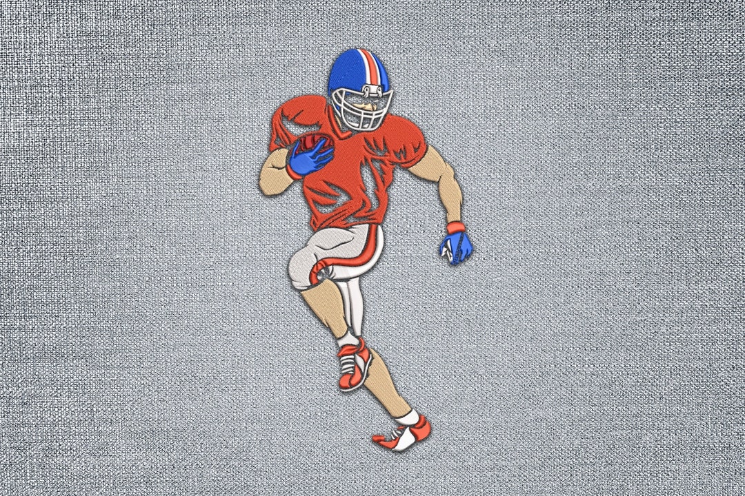 Football Player Embroidery Design for Embroidery Machine. DST File, PES ...