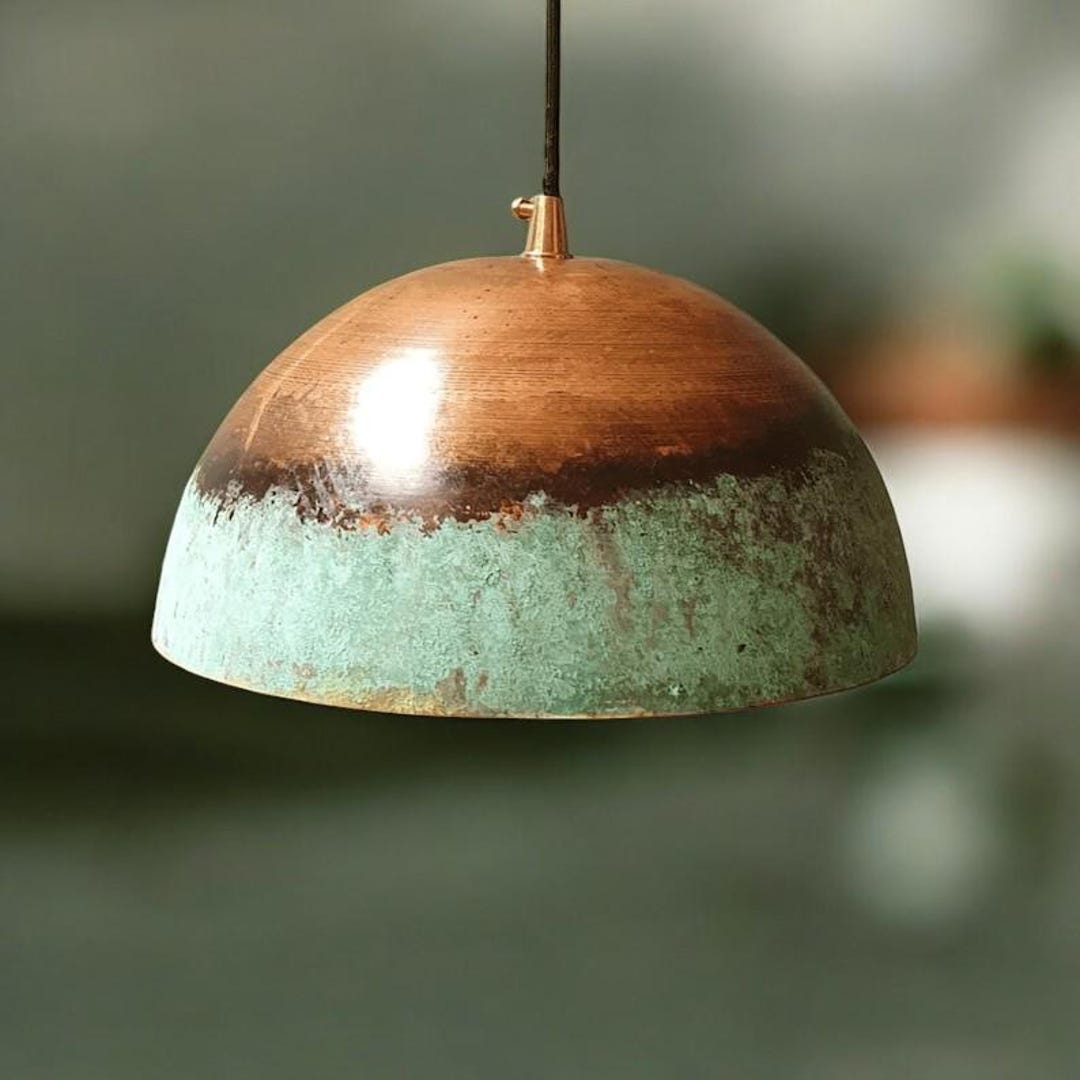 Handcrafted Copper Island Kitchen Lighting, Copper Pendant Light ...