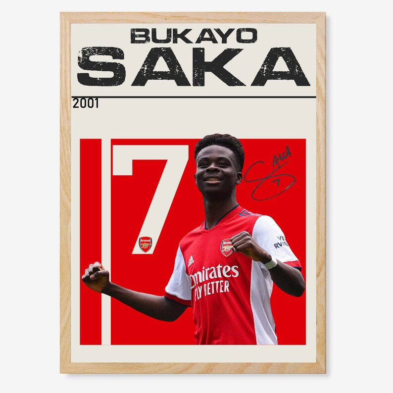 Bukayo Saka, Poster, Premier League, Arsenal, Football, Soccer, Futbol ...