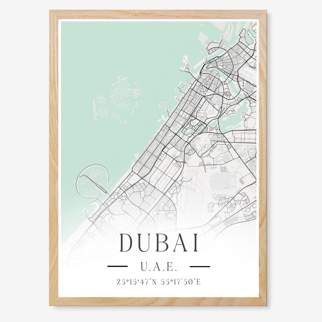 Dubai U.A.E. United Arab Emirates Posters With Wooden Frame Wall Art ...