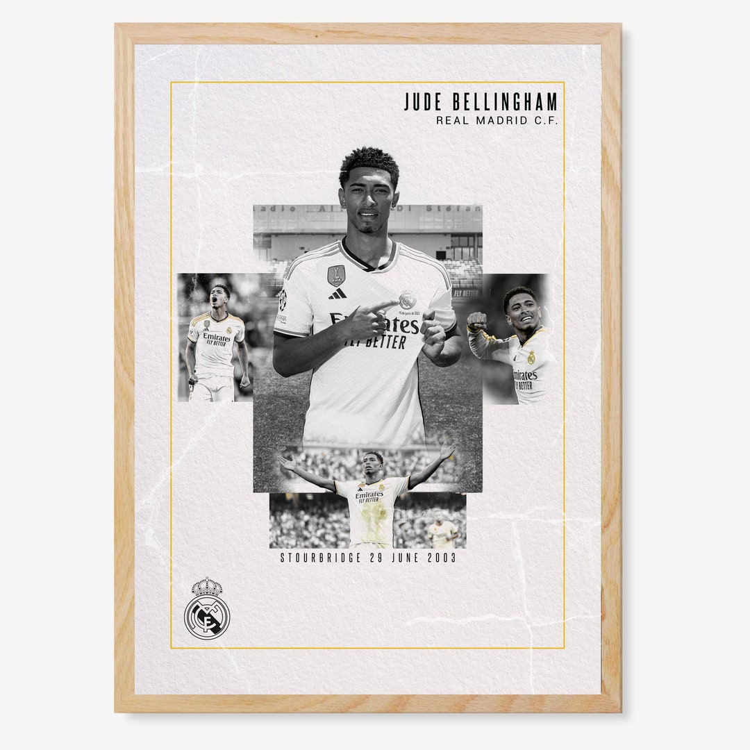 Jude Bellingham Real Madrid La Liga Posters WITH Wooden Frame 2 Sizes ...