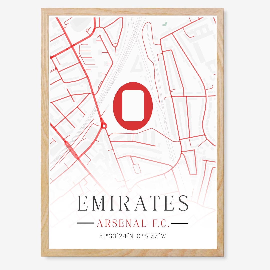 Emirates Stadium Arsenal Poster Premier League Football Soccer Wall Art ...