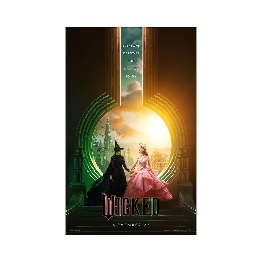 WICKED Movie Poster 2 Sided ORIGINAL Version C 27x40 Ariana Grande ...