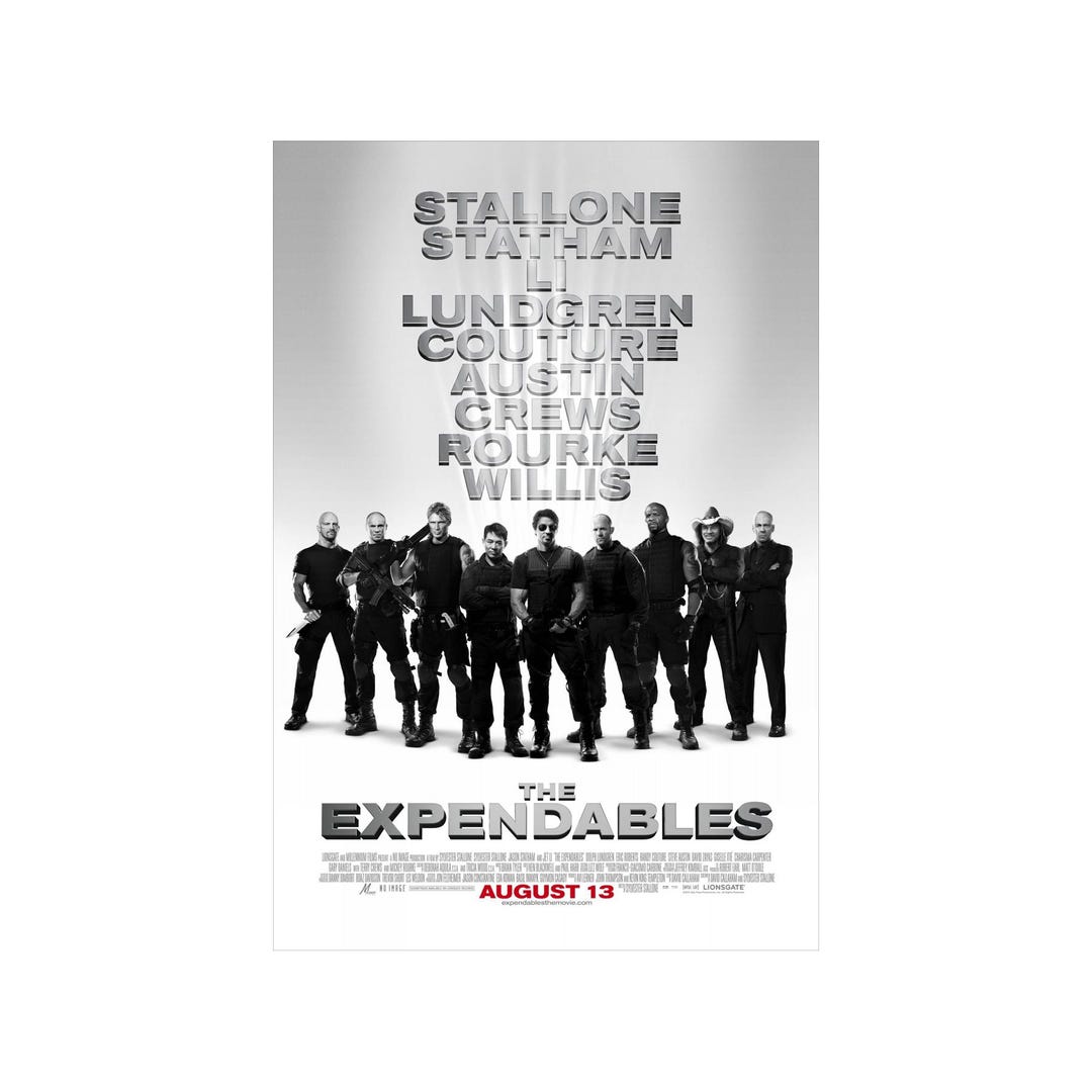 THE EXPENDABLES Movie Poster 1 Sided ORIGINAL Version B 27x40 Sylvester ...