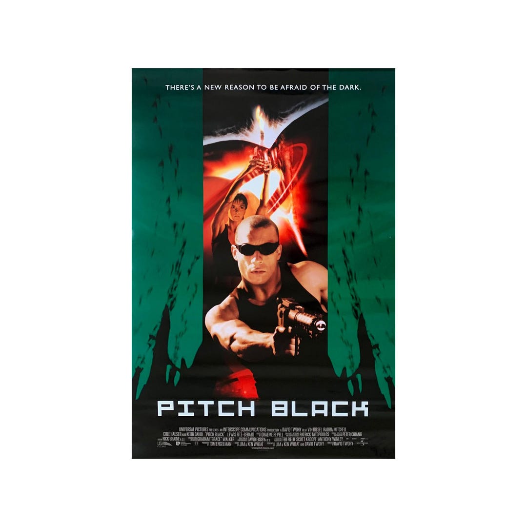 PITCH BLACK Movie Poster 2 Sided ORIGINAL Final 27x40 Vin Diesel Radha ...
