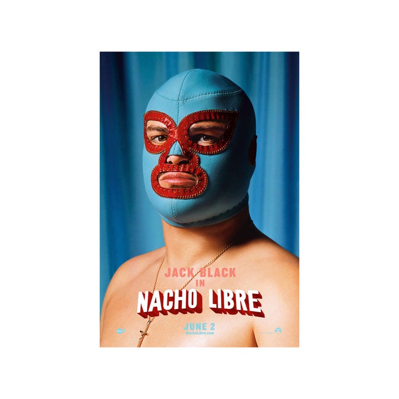 NACHO LIBRE Movie Poster 2 Sided ORIGINAL Mask 27x40 Jack Black Hector ...