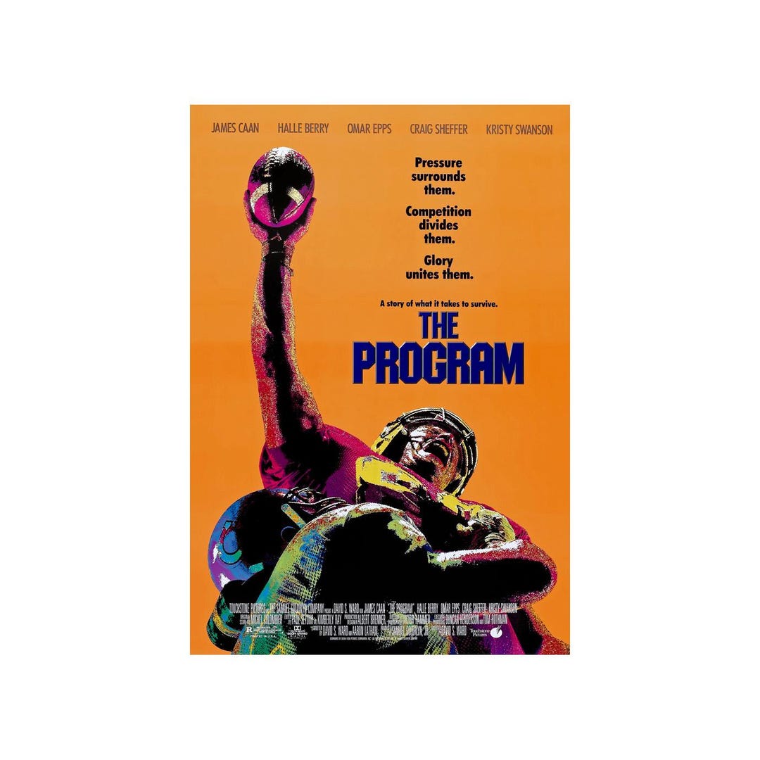 THE PROGRAM Movie Poster 2 Sided ORIGINAL Rolled 27x40 James Caan Halle ...