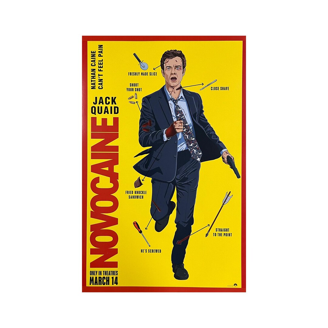 NOVOCAINE MOVIE POSTER 1 Sided Original Mini Sheet 11x17 Jack Quaid - Etsy