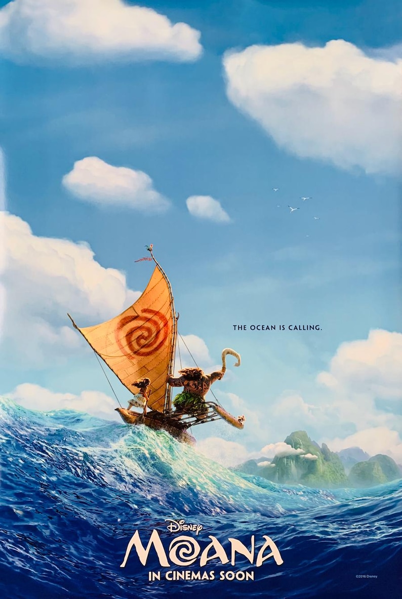 MOANA MOVIE POSTER 2 Sided Original Intl Advance 27x40 Dwayne Johnson ...