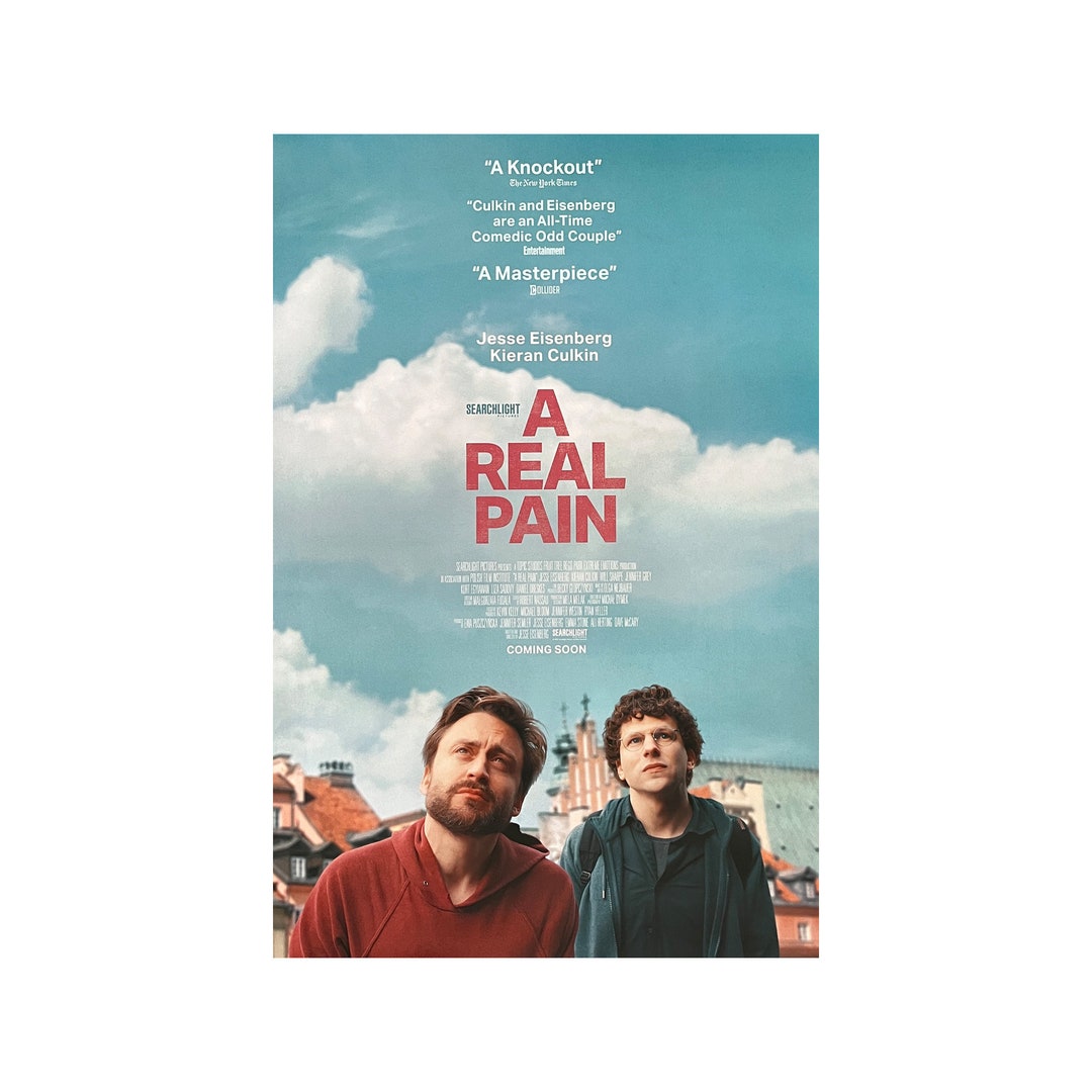 A REAL PAIN Movie Poster 2 Sided ORIGINAL 27x40 Jesse Eisenberg Kieran ...