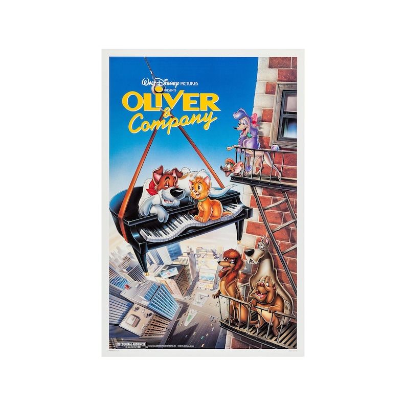 OLIVER & COMPANY Movie Poster 1 Sheet ORIGINAL 1988 Rolled 27x41 - Etsy