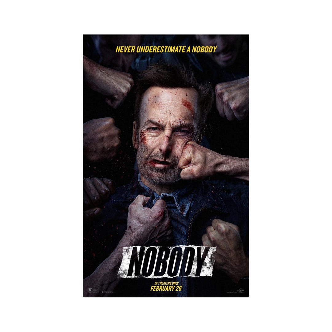 NOBODY MOVIE POSTER 2 Sided Original Advance 27x40 Bob Odenkirk Connie ...