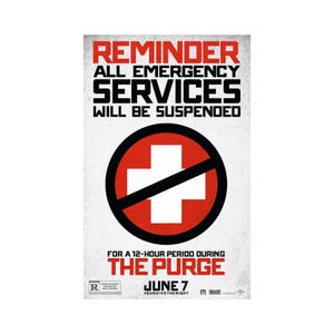 THE PURGE Movie Poster 2 Sided ORIGINAL Version B 27x40 Lena Headey ...