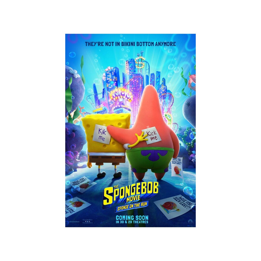 The Spongebob Movie Sponge on the Run 2 Sided ORIGINAL Advance 27x40 - Etsy